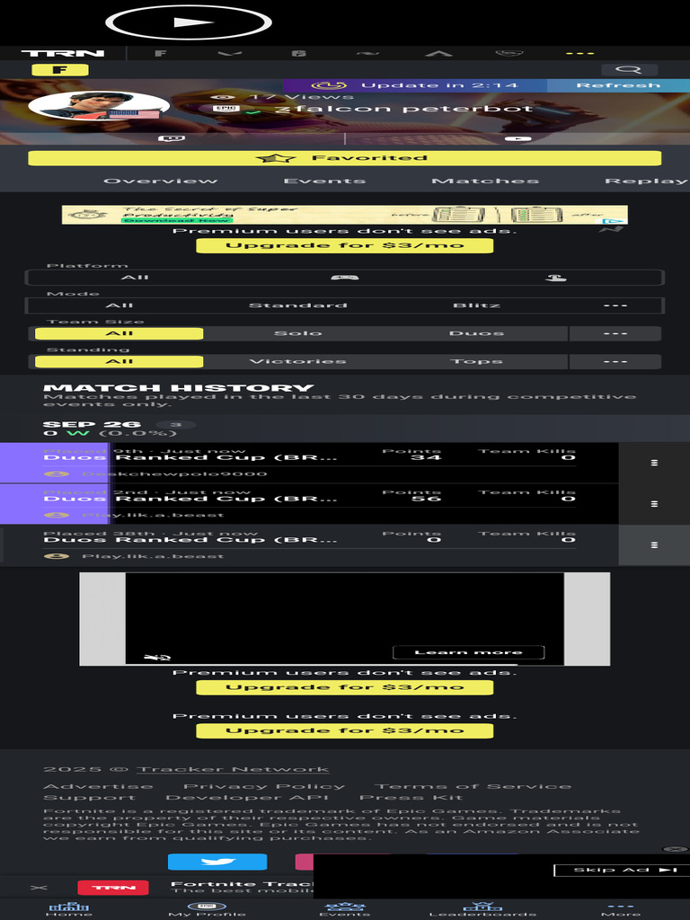 ƺfaIcon Peterbot's Fortnite Matches - Fortnite Tracker | PDF