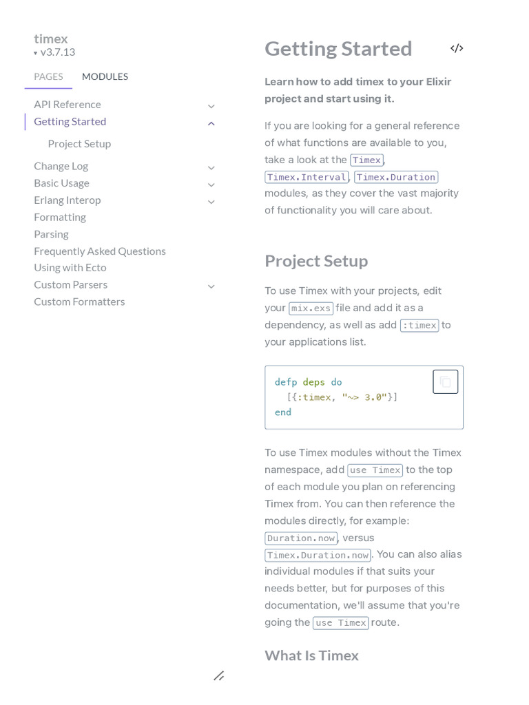Getting Started - Timex v3.7.13 | PDF | Parsing | Computer Programming