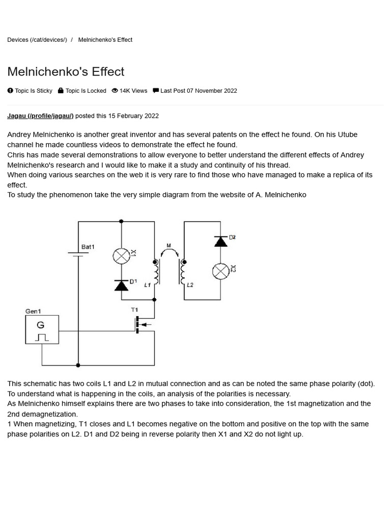 Understanding Melnichenko's Effect | PDF | Inductor | Electromagnetism