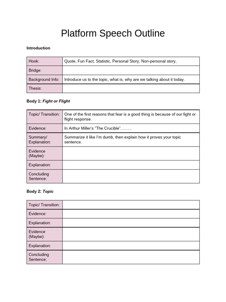 Platform+Speech+Outline | PDF