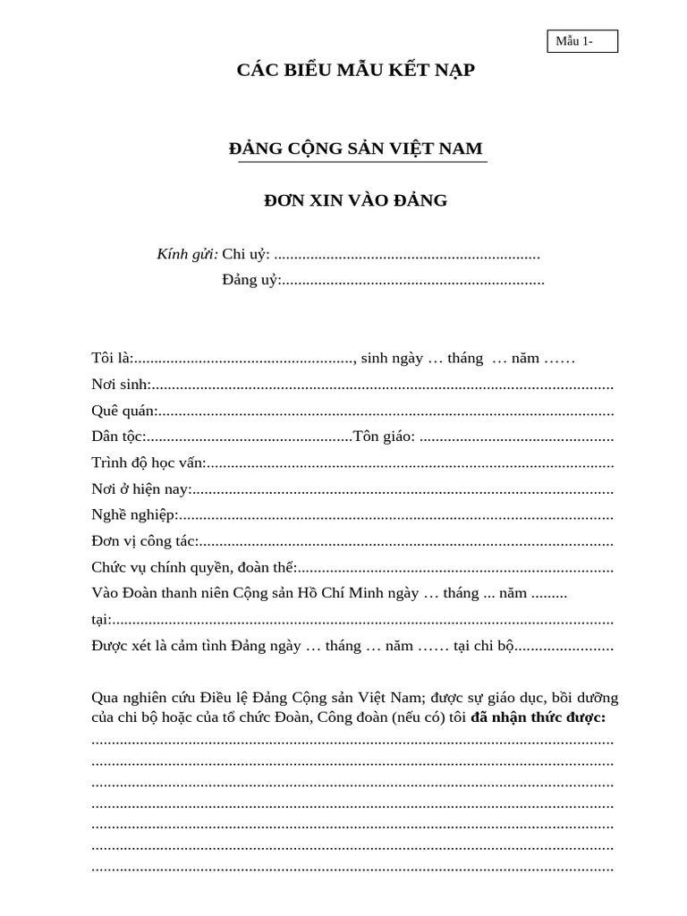 Cac Bieu Mau Ket Nap Chuyen Chinh Thuc Chuyen Di | PDF