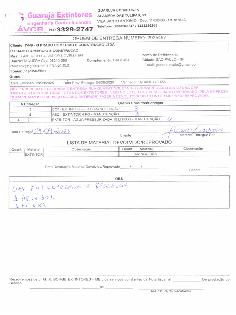 Ordem de Entrega - 251003 - 163133 | PDF