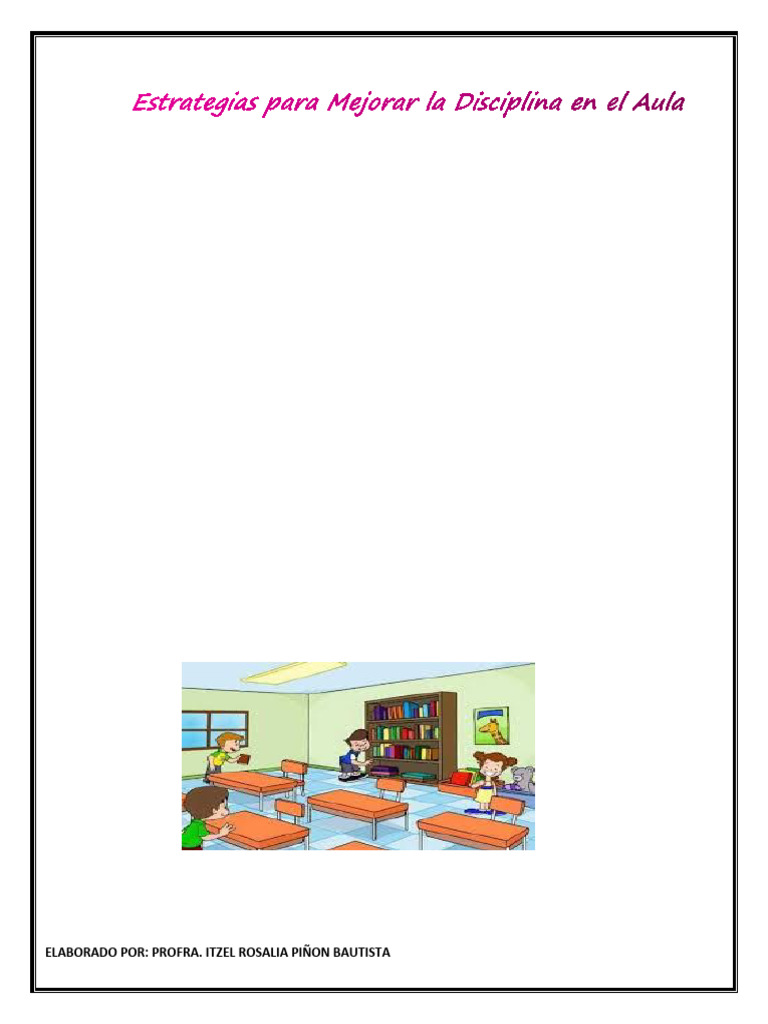Estrategias para Mejorar la Disciplina Escolar | PDF | Salón de clases