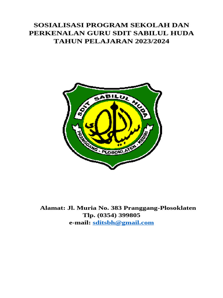 Sosialisasi Program SDIT Sabilul Huda 2023/2024 | PDF
