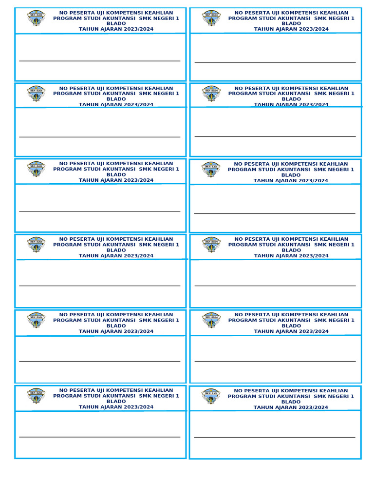 Nomor Meja Ukk 2024 Master | PDF