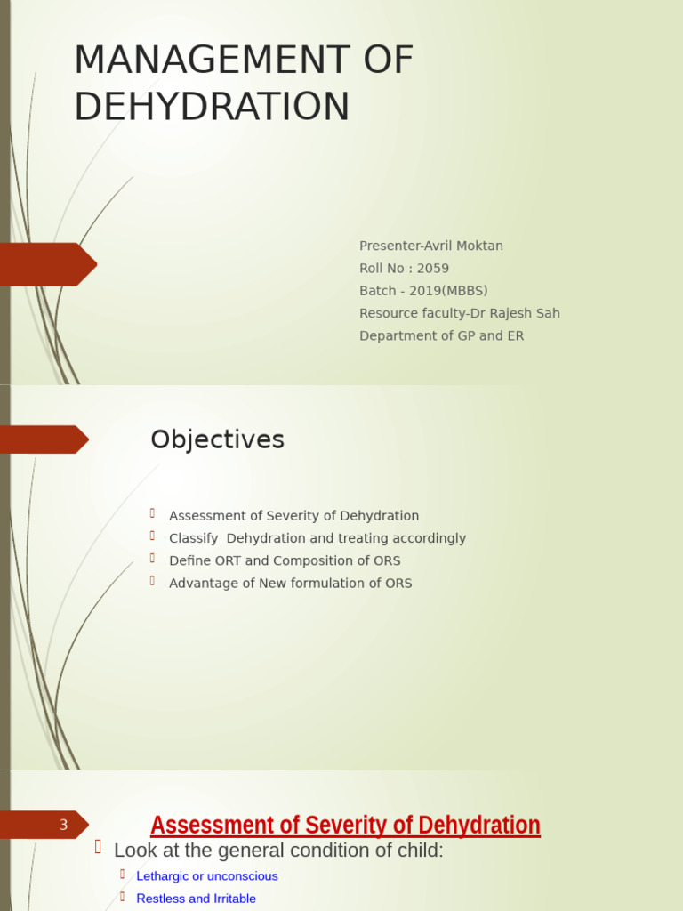Treatment of Dehydration | PDF | Medical Specialties | Clinical Medicine