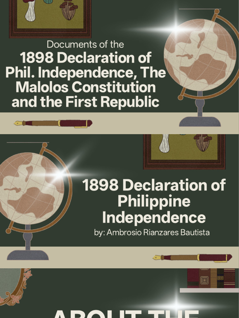 Documents of The 1898 Declaration of Phil. Independence The Malolos ...
