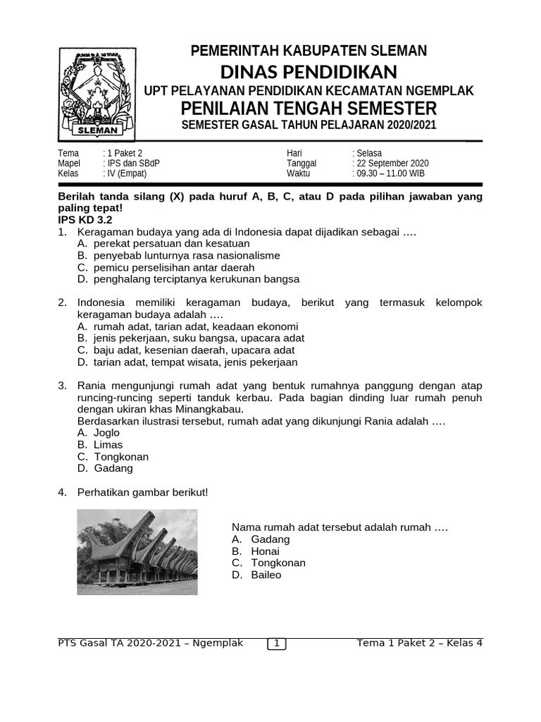 Kelas 4 Tema 1 Paket 2 IPS Dan SBdP | PDF