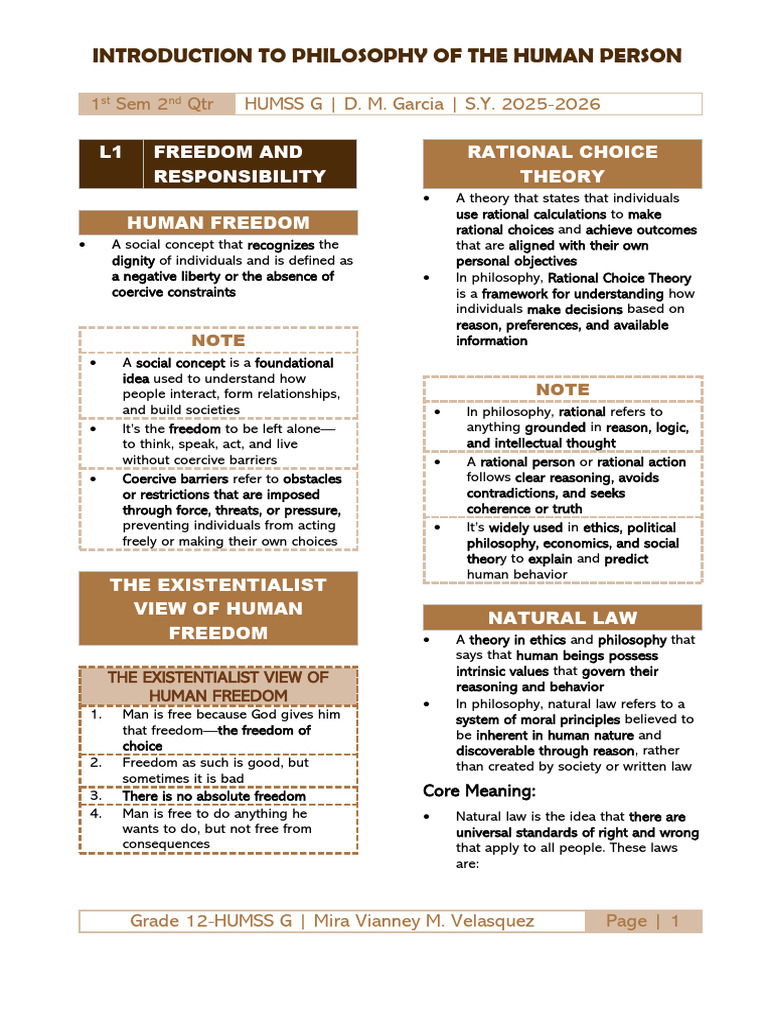 Introduction To Philosophy of The Human Person | PDF | Rationality | Reason