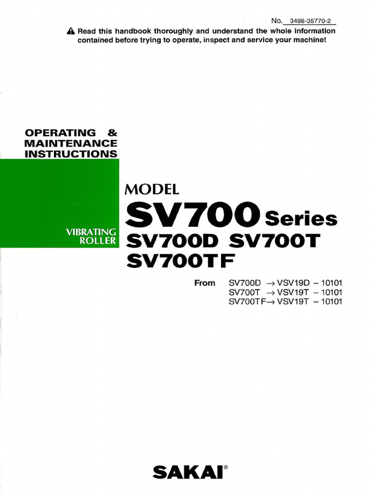 SV700D - T - TF - Omm 3498-35770-2 | PDF