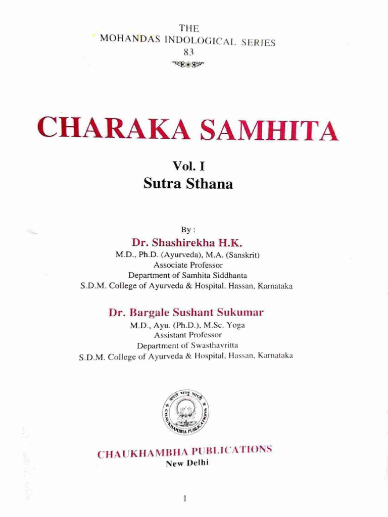 Charka Samhita Sutra Sthana | PDF