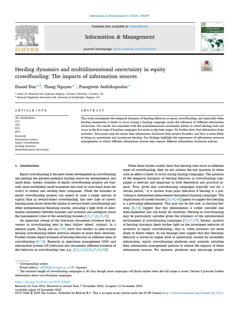 Daniel - Information and Management - 2024 | PDF | Information | Hypothesis