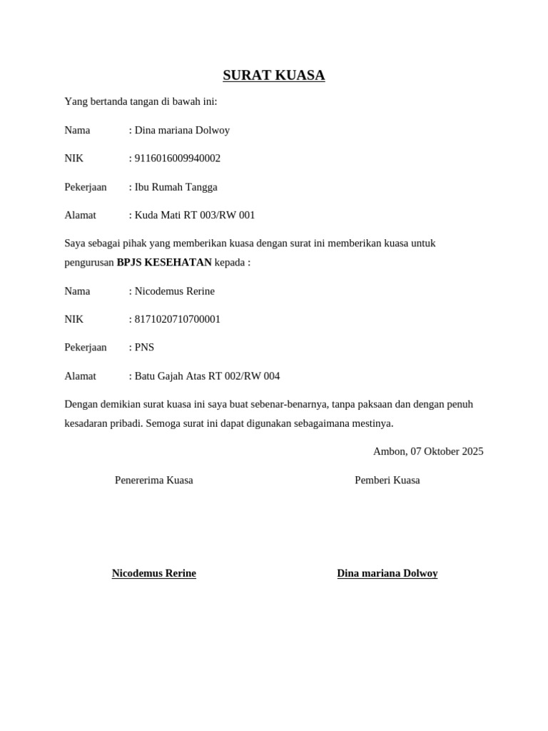 Surat Kuasa | PDF