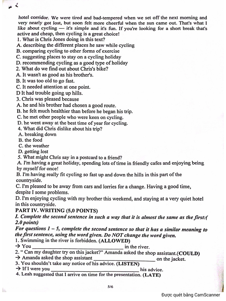 De Hsg Huyen Trang 5 | PDF