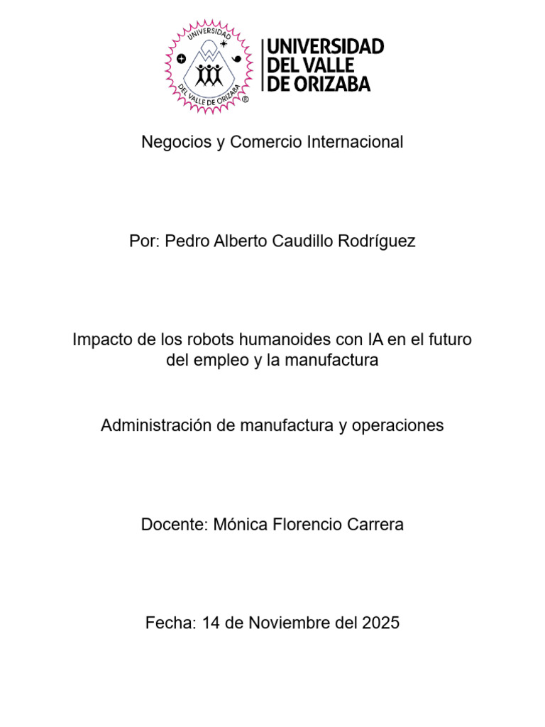 Impacto de Los Robots Humanoides Con IA en El Futuro Del Empleo y La ...