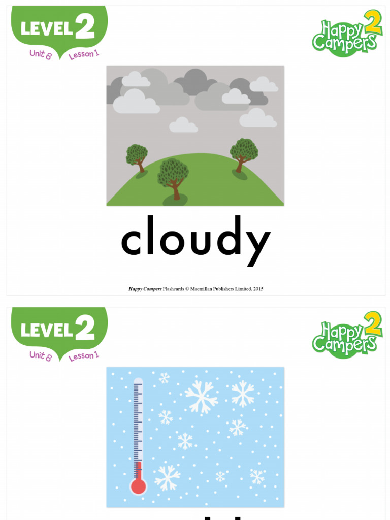 Unit 8 - Lesson 1 - Weather Adjectives | PDF