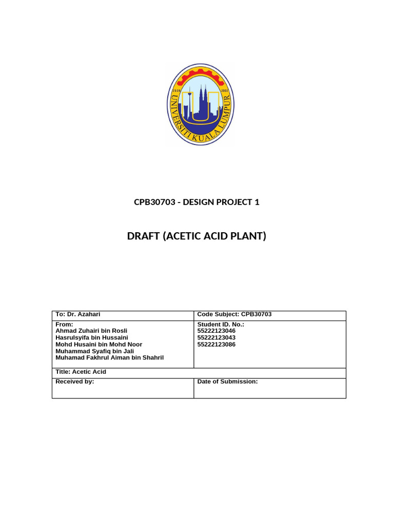 Acetic Acid Production Process Overview | PDF | Acetic Acid | Methanol