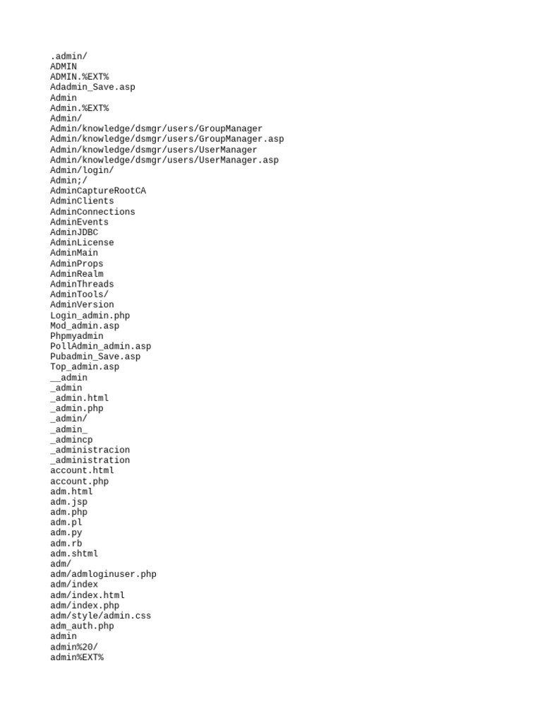 Directory Admin List | PDF | Application Software | Data Management ...