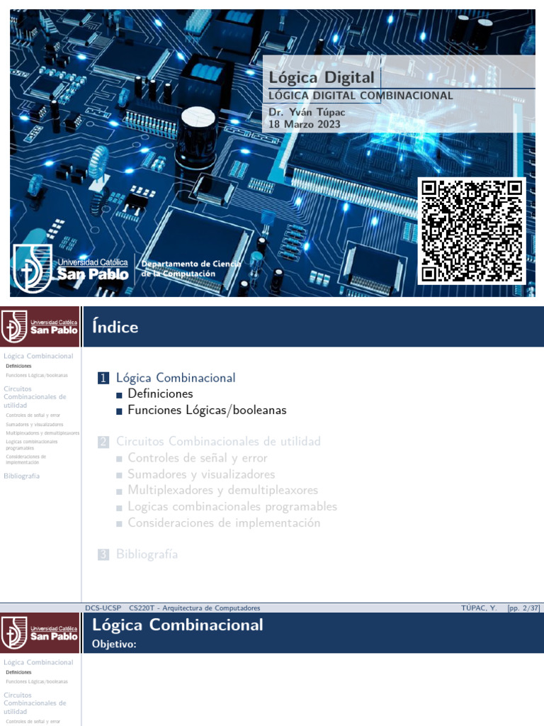 Unit 01b DigitalCombinatory 2024 I | PDF | Puerta lógica | Informática