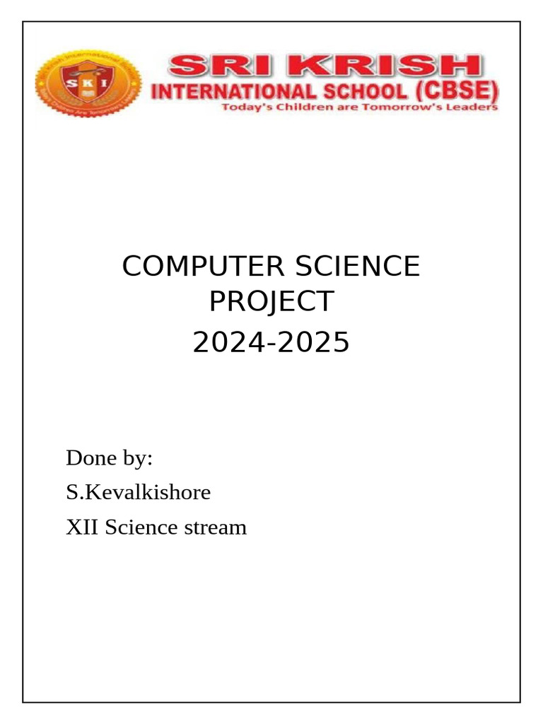 Computer Science Project Title | PDF