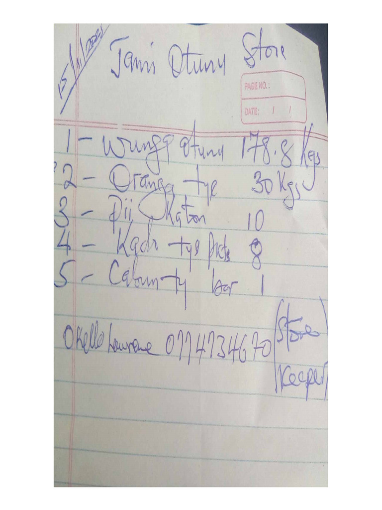 Jami Otunu Oko I Store Receiver Okello Lawrence | PDF