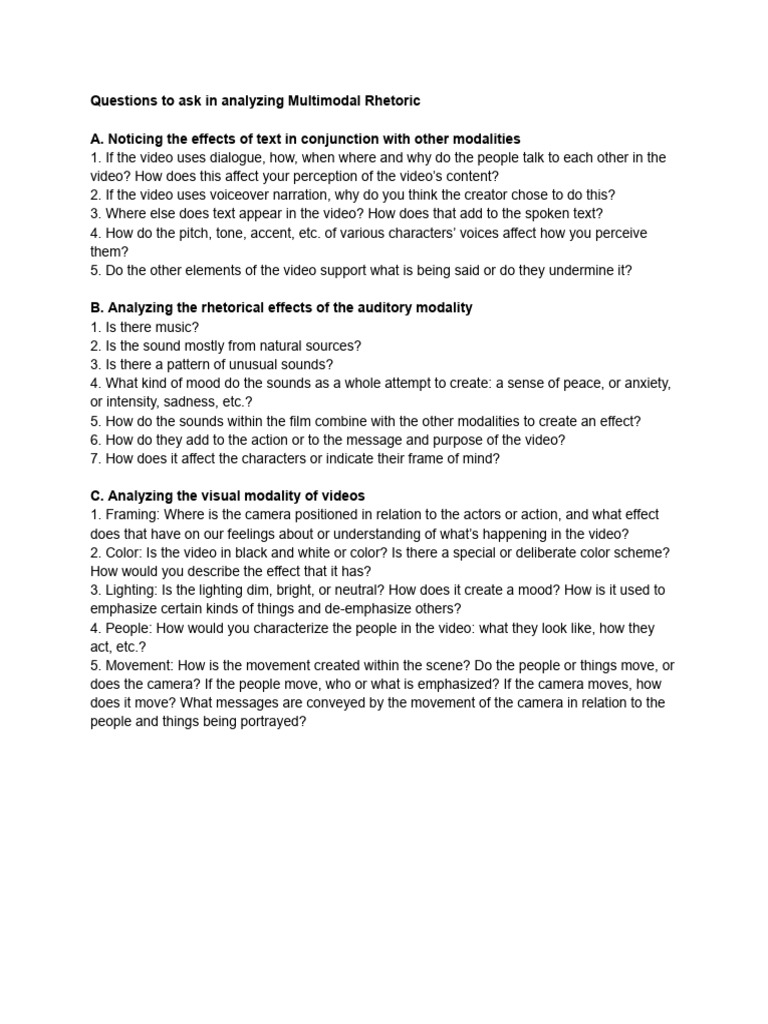 Analyzing Multimodal Rhetoric | PDF