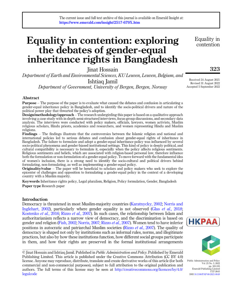 Equality in Contention Exploring The Debates of Gender-Equal ...
