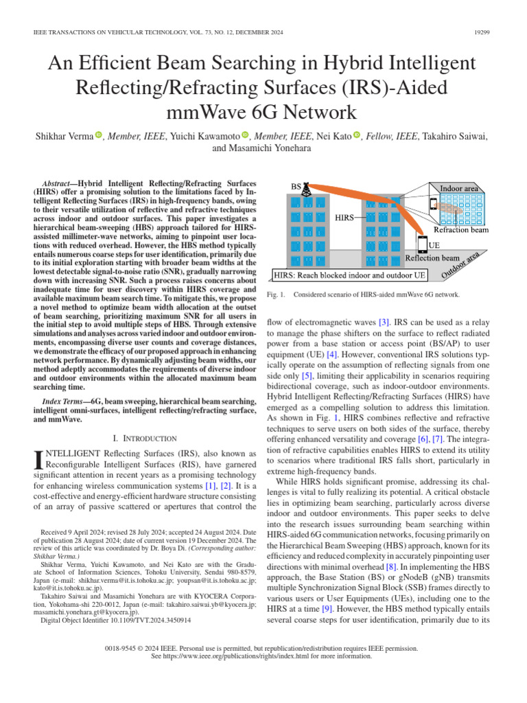 An Efficient Beam Searching in Hybrid Intelligent Reflecting Refracting ...