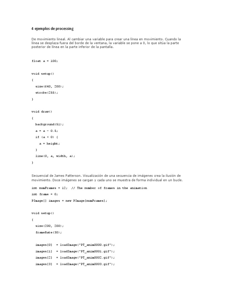 4 Ejemplos de Processing | PDF