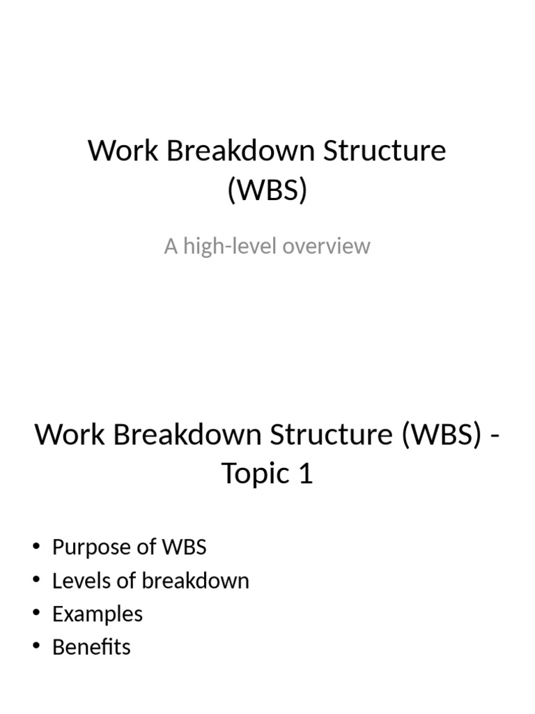 Introduction To WBS | PDF