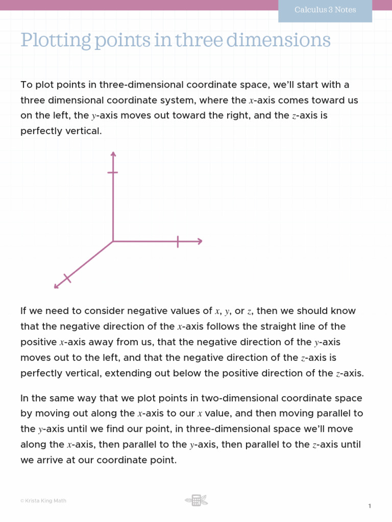 01 Plotting Points in Three Dimensions | PDF