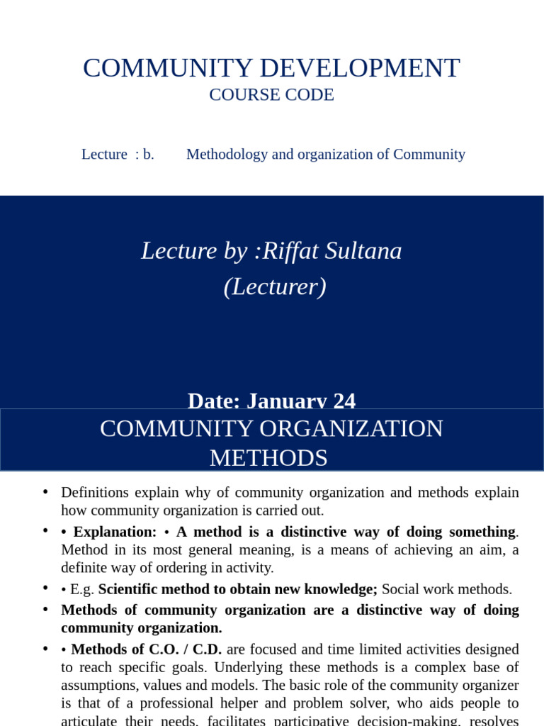 Community Organization Methods Overview | PDF | Methodology | Community