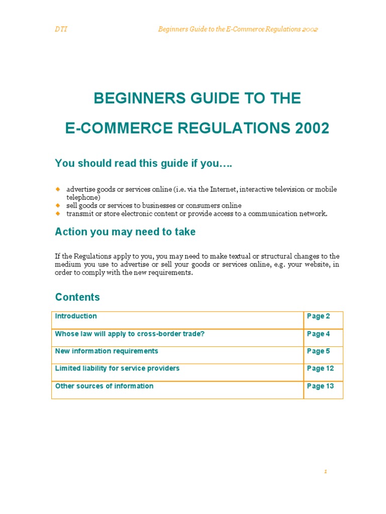 E Commerce Regulations | PDF | E Commerce | Email