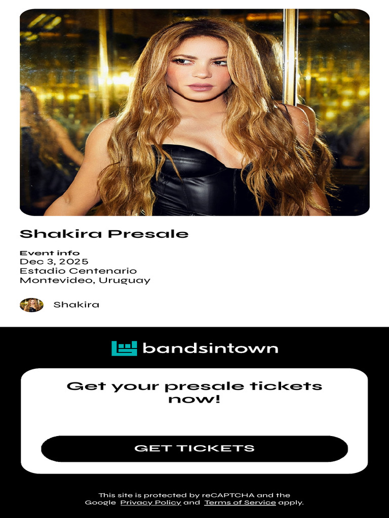 Shakira Presale Tickets in Uruguay | PDF