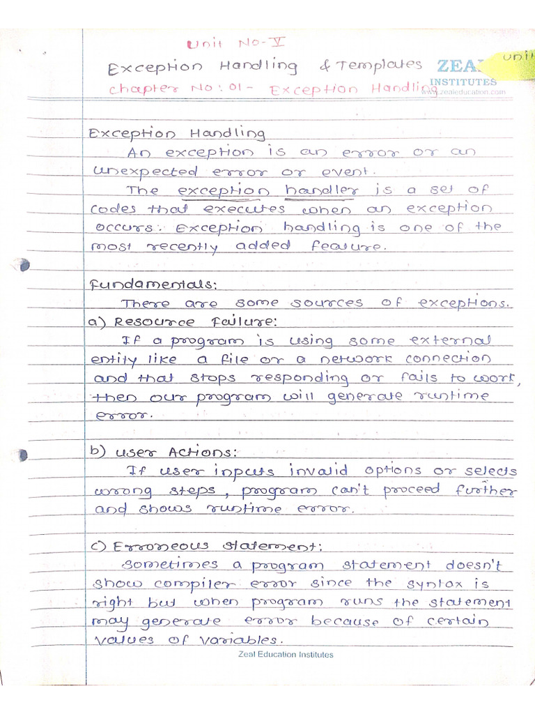 OOP Unit No 5 | PDF