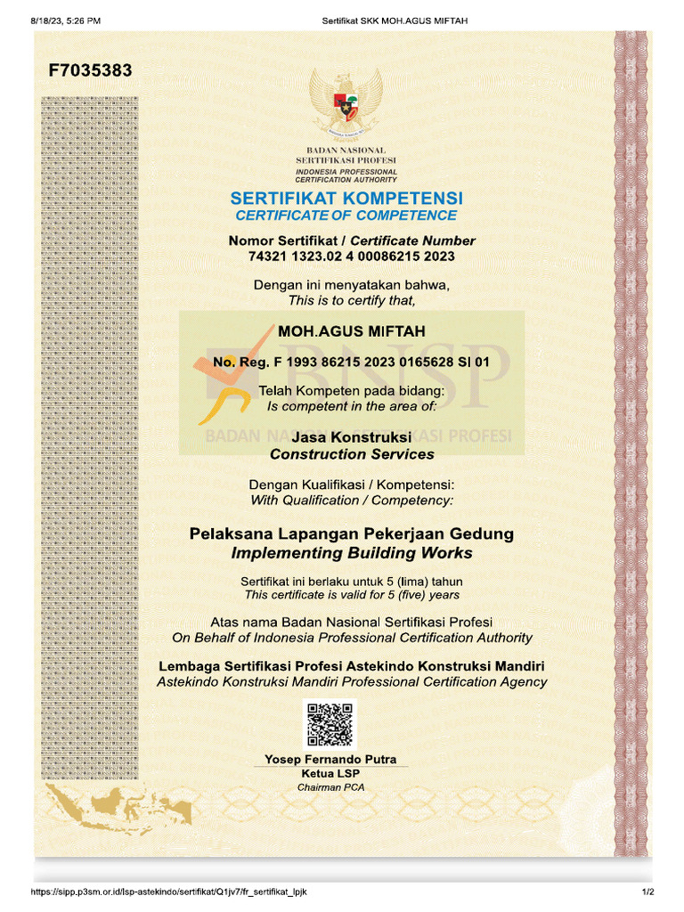 SKK Gedung Moh - Agus Miftah | PDF