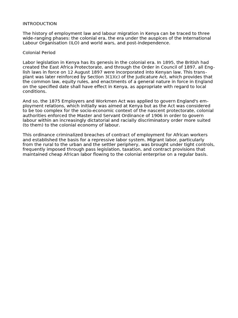 Imposition of English Labor Law | PDF