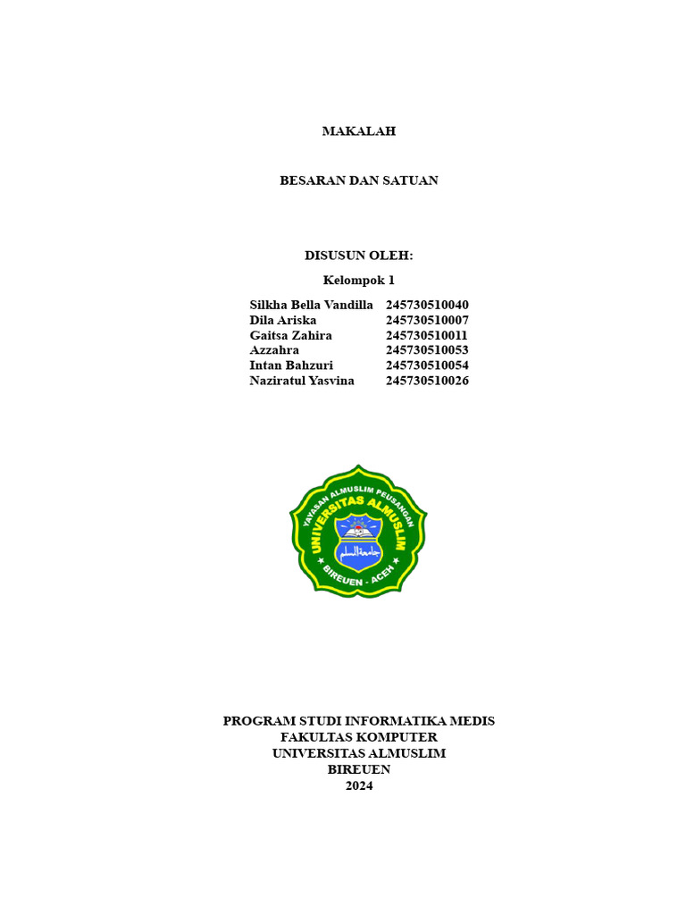 Besaran dan Satuan dalam Ilmu Pengetahuan | PDF