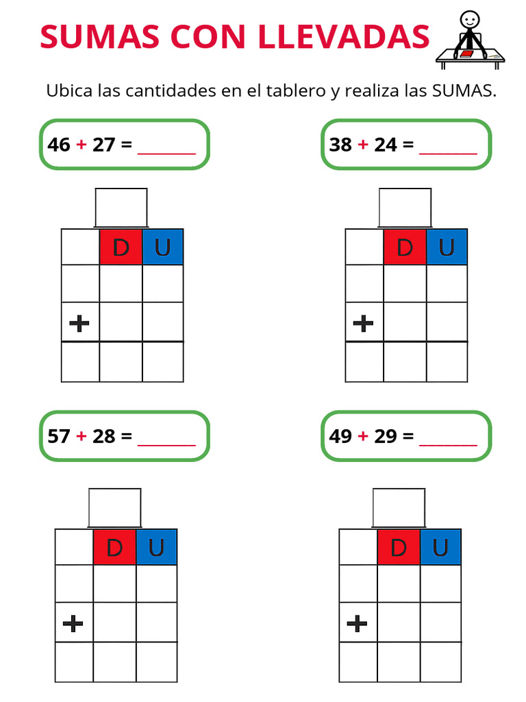 Sumas con llevadas para practicar | PDF