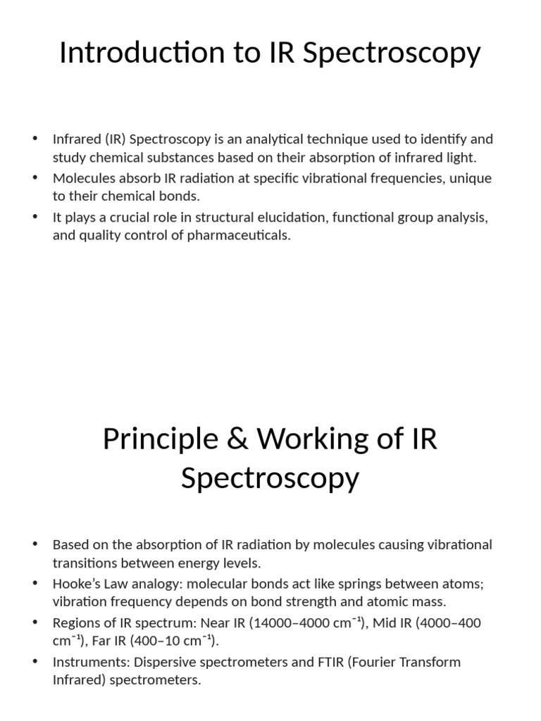 IR_Spectroscopy_Presentation for chemistry and functions | PDF | Infrared Spectroscopy ...