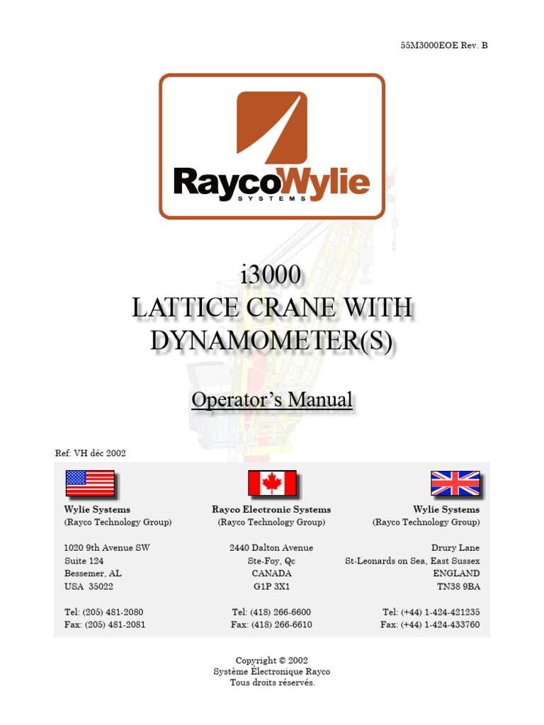 RAYCO WILIE Operator's Manual | PDF | Crane (Machine) | Switch