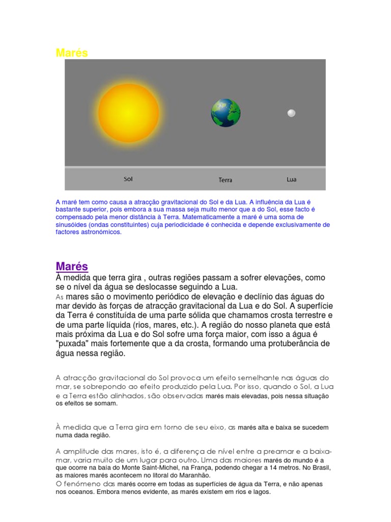Marés | PDF | Maré | Lua