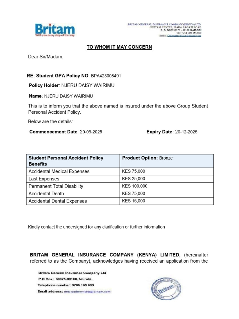 Student PA Policy | PDF | Insurance