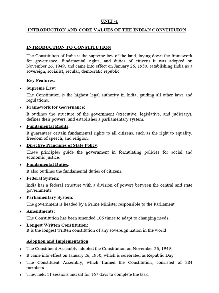 Introduction To Constitution | PDF | Political Science | Government