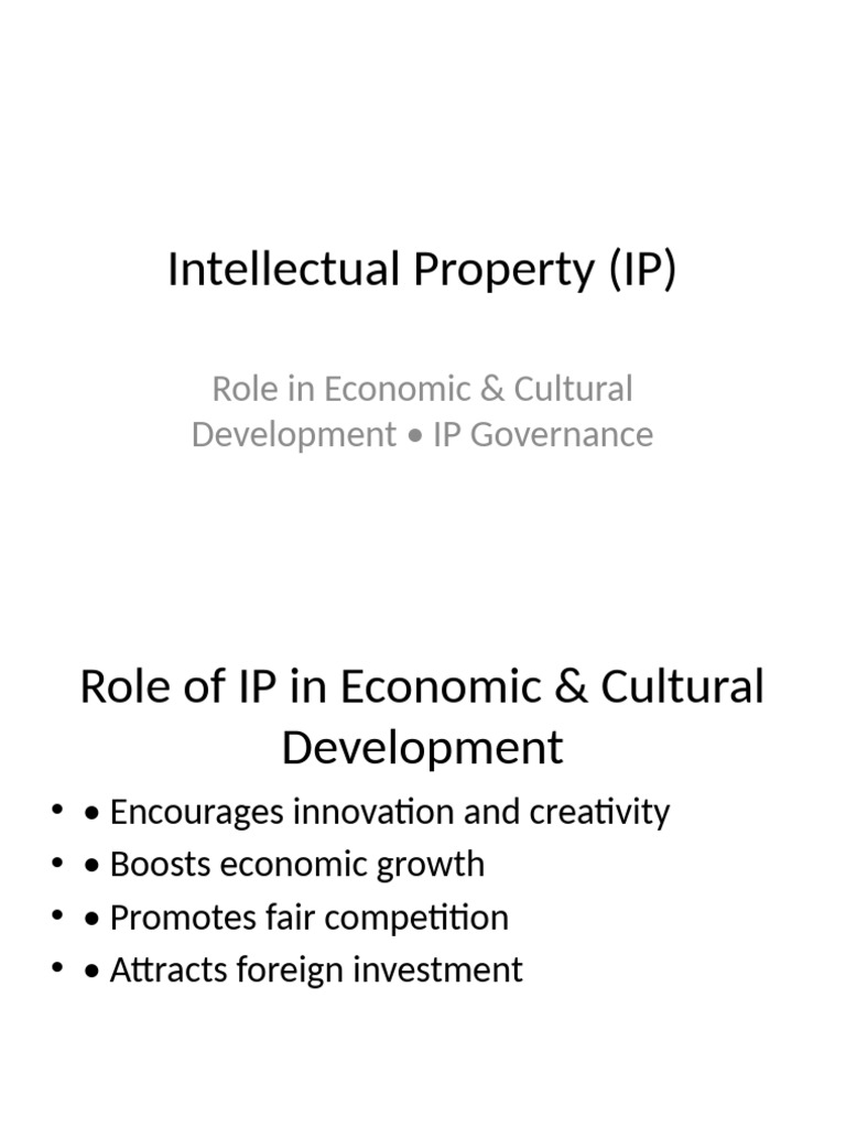IP Role and Governance Presentation v2 | PDF