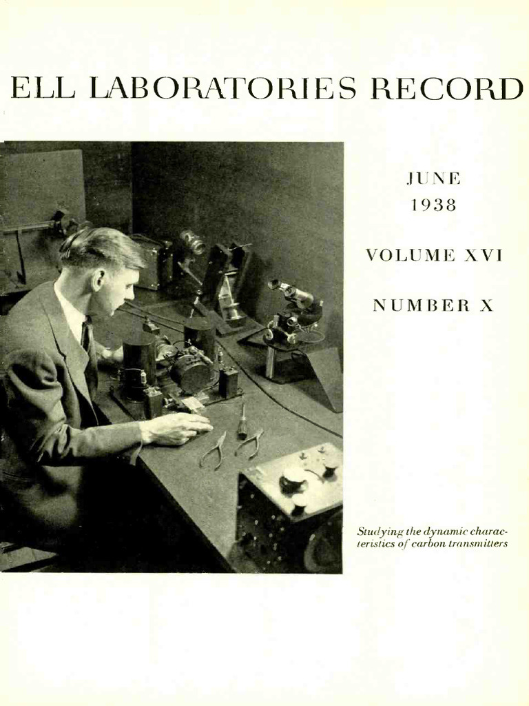 Bell Laboratories Record 1938 06 | PDF | Telephone Exchange ...
