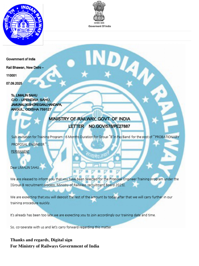 Training Alert, Letter | PDF