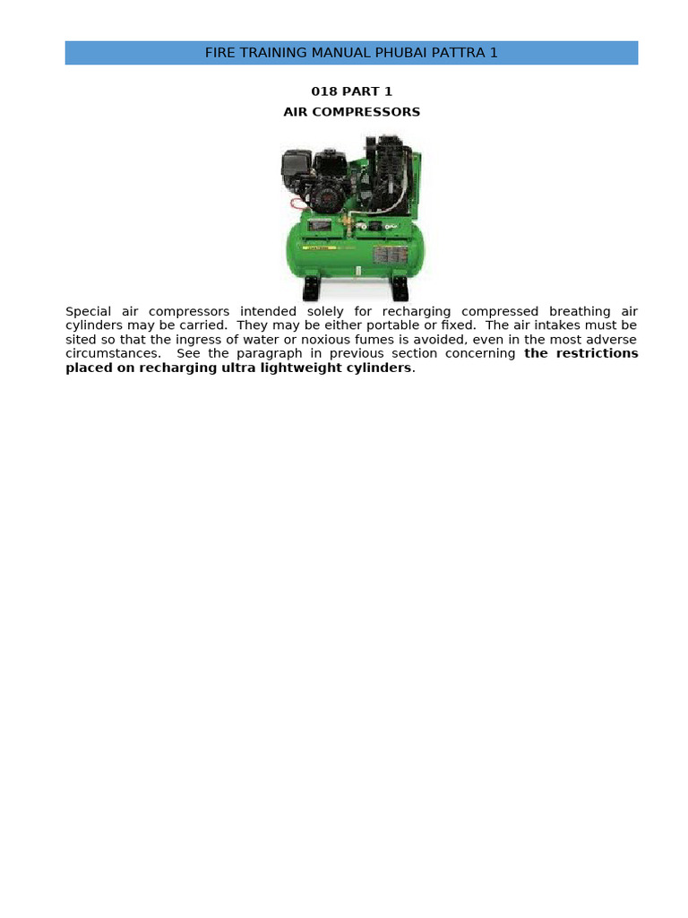 018 FTM PT 1 Air Compressors | PDF
