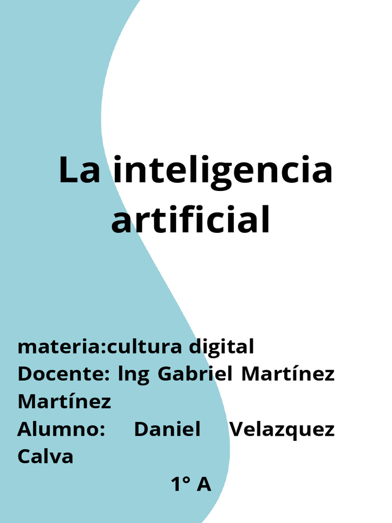 Daniel Velazquez Calva | PDF | Inteligencia artificial | Inteligencia ...