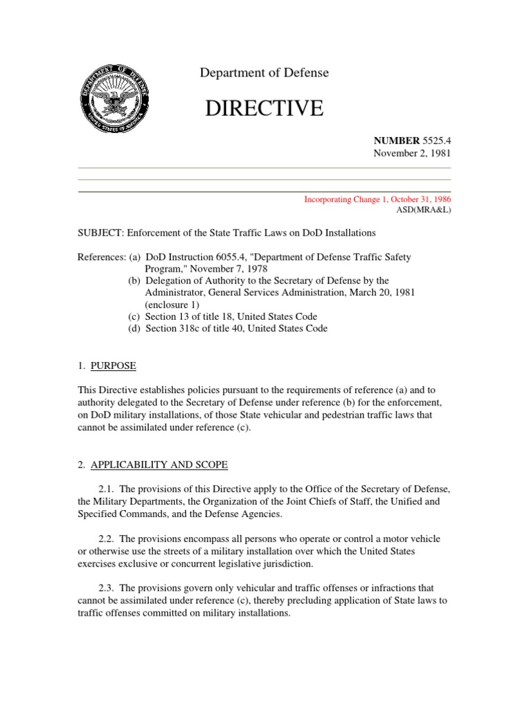 Directive: Department of Defense | PDF | United States Secretary Of ...